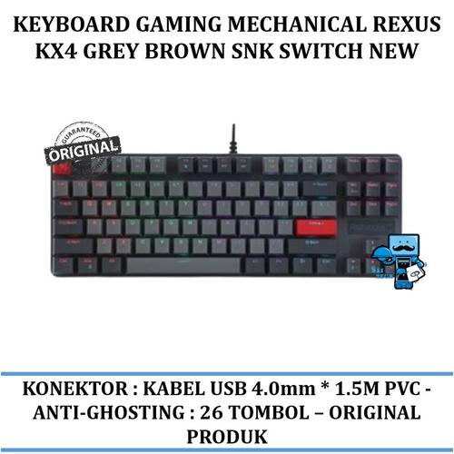 Jual Keyboard Gaming Mechanical Rexus Kx4 Grey Brown Snk Switch New ...