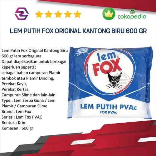 Jual Lem Fox Putih Original Kantong Biru Kemasan - 600gr - Kab ...