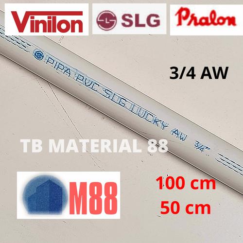 Jual Pipa 3/4 inch AW SLG/Pralon/ Vinilon (1 Meter/50 cm) - 50 cm - Kab ...