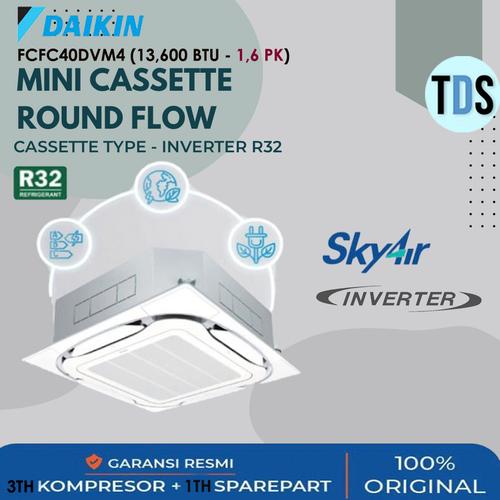 Promo DAIKIN AC Mini Cassette Round Flow Inverter 1.5 PK - FCFC40DVM4 ...