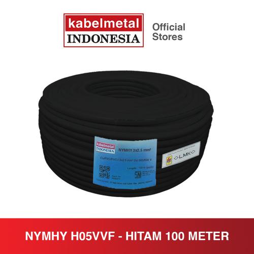 Promo Kabel Metal - Kabel NYMHY 3x2.5 mm 100 Meter Serabut Tembaga KMI SNI - Hitam (H05VV-F ...