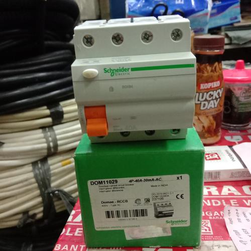 Jual ELCB / RCCB Schneider DOM11029 4P-40A-30mA-AC Original - Kota ...