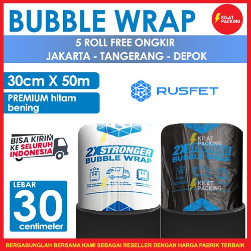 Jual Plastik Bubble Wrap 30cm x 50m RUSFET Bubblewrap Packing Babel ...