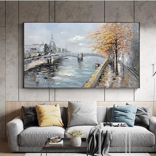 Jual lukisan abstrak pemandangan texture - 120x80 + frame - Kab ...