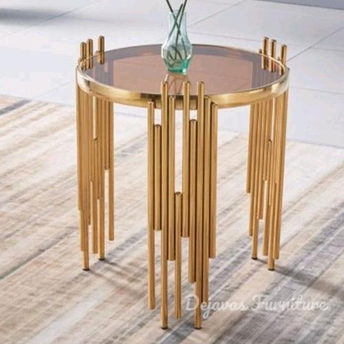 Jual Side Table Stainless Gold Mirror Minimalis - Meja Sudut Bulat ...