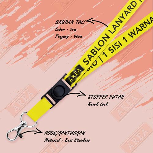 Jual lanyard Sablon 1 Warna 1 Sisi Custome/Lanyard Kuning Sablon ...