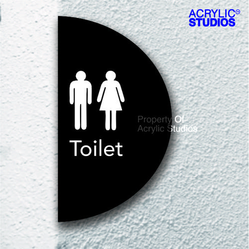 Jual Sign Board / Akrilik Sign Modern Half Round / Signage Toilet ...