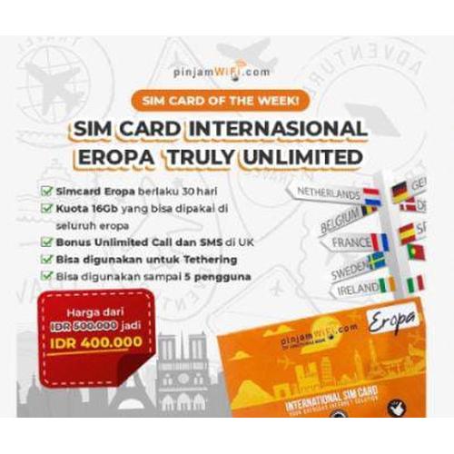 Jual Sim Card Eropa 30 Hari Simcard Europe 30 Days Bulanan Paris ...