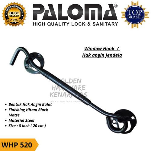Jual WINDOW HOOK PALOMA WHP 520 STEEL 10 INCH HAK ANGIN JENDELA HITAM ...