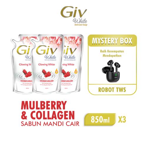 Promo [MYSTERY BOX TWS] Giv White Sabun Mandi Mulberry Pouch 825 ml x 3 pcs - - Wings Official ...