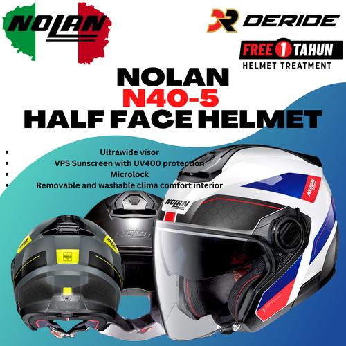 Jual NOLAN N40-5 N-COM HELM MOTOR HELM HALF FACE SNI N405 - SALT SILVER ...