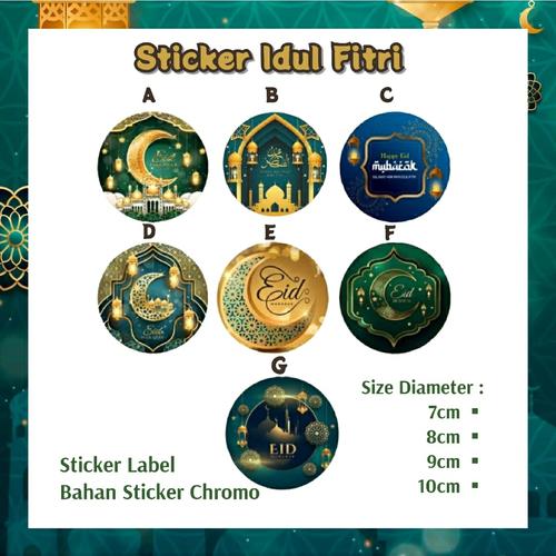 Jual Sticker Eid Mubarak Idul Fitri Stiker Lebaran Bulat Label - D, 9cm ...