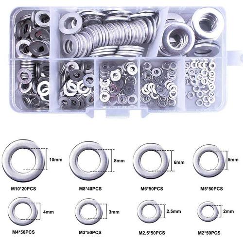 Jual 360 Pcs Ring Plat Mur Baut Stainless M2 M2.5 M3 M4 M5 M6 M8 M10 ...