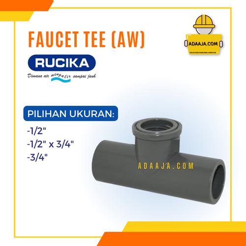 Jual Faucet Tee Rucika Tee T Drat Dalam Fitting PVC 1/2" , 1/2"x3/4" , 3/4" - 3/4" - Kota ...