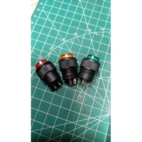 Jual push on off + led bulat / saklar bulat 16mm - Merah - Kota Bekasi ...