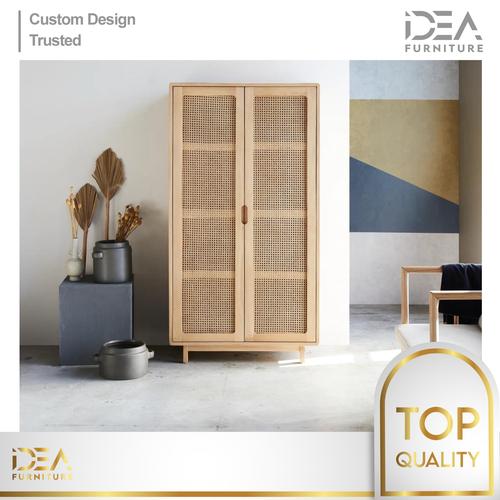 Jual Lemari Pakain 2 Pintu Minimalis Lemari Jati Rotan Wardrobe Kayu ...