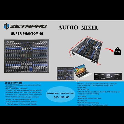Jual mixer audio zetapro super phantom 16 16CH ORIGINAL GARANSI - Jakarta Barat - Sinar Sakti ...