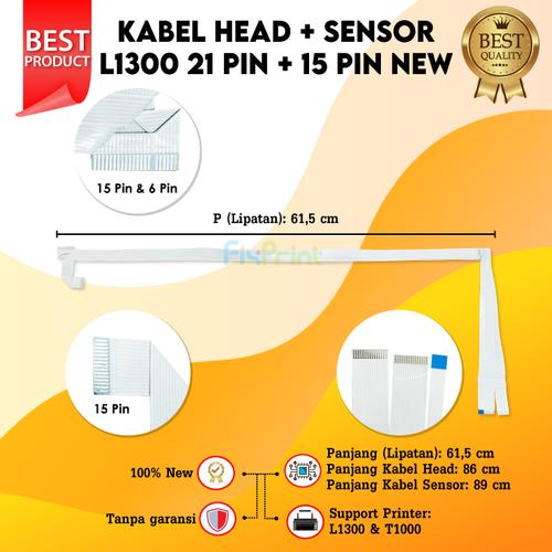 Jual (SET) Kabel Head + Sensor Epson L1300 T1100 21 Pin + 15 Pin New ...