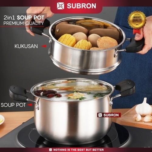 Jual SUBRON PANCI SOUP 26CM TUTUP KACA BAHAN STAINLESS TEBAL - 1 SUSUN ...
