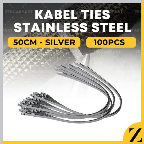 Jual Kabel Cable Ties Tie Tis Ikat Besi Stainless SUS 304 4,6 50cm 100 ...
