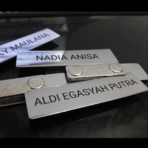 Jual Nama Dada/ Nametag Magnet/ Nametag Kuningan/ Nametag Stainless ...
