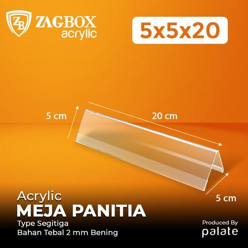 Jual Acrylic Nama - Akrilik Meja Panitia Segitiga - Display Nama 20cm x ...