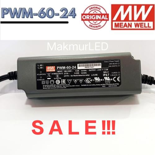 Jual ADAPTOR / Power Supply MEANWELL PWM-60-24 Dimmer 0-10V PWM6024 60W ...