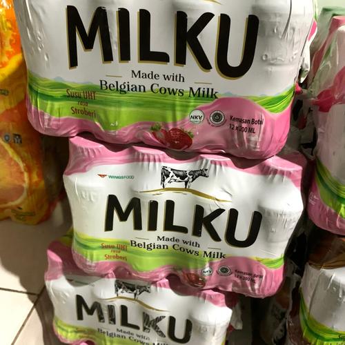 Jual Susu UHT milku stroberi 1 lusin isi 12 botol (220ml) / minuman ...