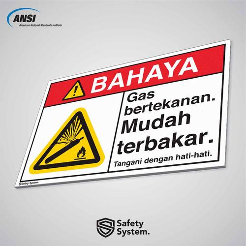 Jual Safety Sign ANSI PVC Gas Bertekanan Mudah Terbakar - S - Kab ...