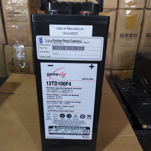 Jual BATTERY VRLA GENESIS 12TD100F4 12 volt 100 ah like new Made in ...