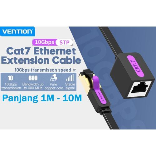 Jual Vention Kabel Extension LAN RJ45 Cat 7 Male to Female LAN Gigabite ...