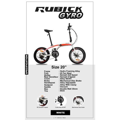 Jual Sepeda Lipat Rubick Gyro 20 inch alloy by united - Kota Palembang ...