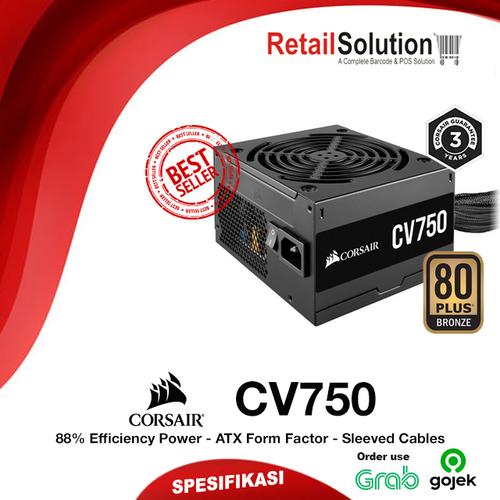 Jual Power Supply 750W 80 Plus Bronze - PSU Corsair CV750 / CV 750 / CV ...