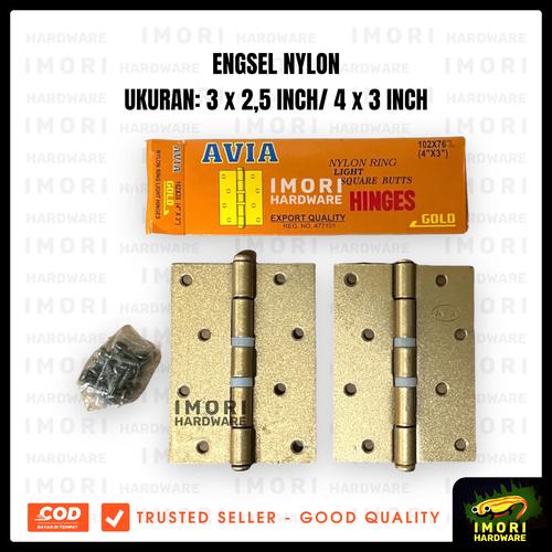 Jual AVIA Engsel Bearing Nylon Pintu Jendela Door Hinge 3 4 inch - 3 ...
