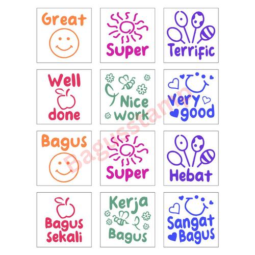 Jual Stempel Guru Rewards [INGGRIS] Teacher Stamp Penilaian Rewards SD ...
