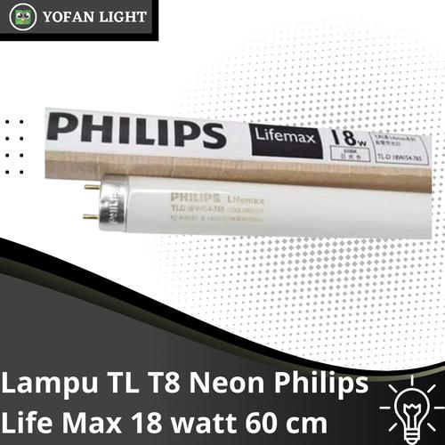 Jual Lampu TL T8 Neon Philips Life Max 18 watt 60 cm / TL T8 18w 6000k - Kota Medan - Yofan ...