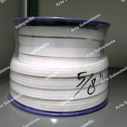 Jual Gland Packing pure Teflon 16mm x 16mm Rollan PTFE 5/8" inch 1 roll ...
