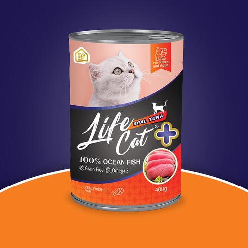 Jual Life cat kaleng plus 400gr rasa real tuna (paket 5 kaleng) wet ...
