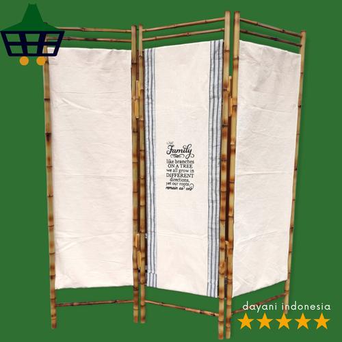 Jual Partisi | Penyekat Ruangan | Sketsel Estetik dari Bambu dan Kanvas ...