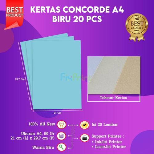 Jual Kertas Concorde A4 90gr 1 pack isi 20 Lembar 210mm x 297mm Paper ...