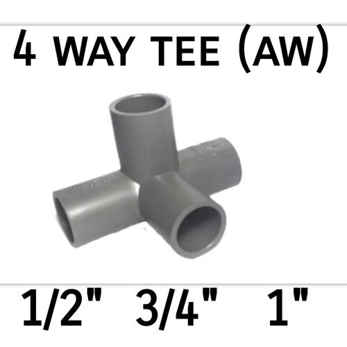 Jual Tee 4 way 1/2 3/4 1 inch AW Tee cabang 4 T elbow 90 derajat Tee 4 ...