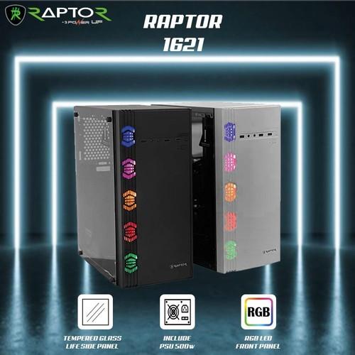 Jual Casing gaming Raptor 1621 white with LED Strip RGB Casing Gaming ...