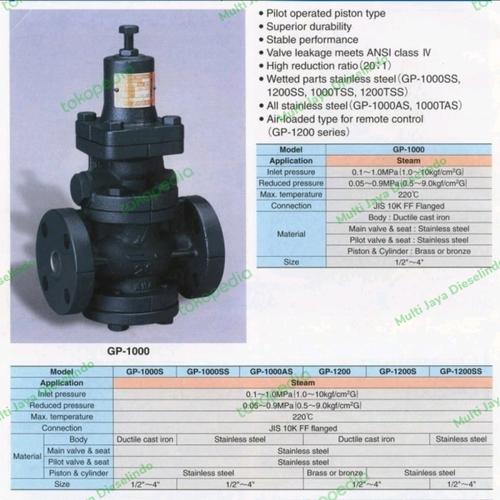 Jual PRV Pressure Reducing Valve Steam Jis 10k 1 1/2" DN40 Yoshitake GP1000 - Jakarta Barat ...