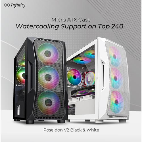 Jual Case Infinity Poseidon V2 micro ATX Mesh Casing Gaming Tempered ...