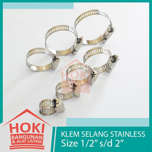 Jual KLEM SELANG STAINLESS 1/2 5/8 3/4 7/8 1 2 inch - 1/2" 5/8" 7/8" 1 ...