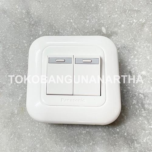 Jual Saklar Seri / Sakelar Double Panasonic 2 Gang 1 Arah Putih White ...
