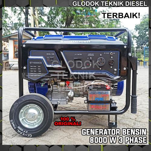 Jual Genset Generator Bensin 8000 W 7500 Watt 3 PHASE General ET 10000 ...