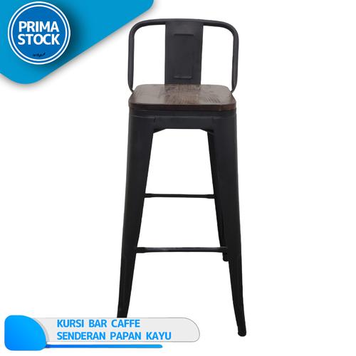 Jual KURSI CAFE TINGGI BAR STOOL BESI METAL DUDUKAN KAYU + SANDARAN TOLIX - DENGAN SENDERAN ...