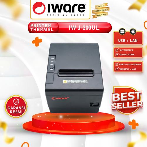 Jual POS MINI PRINTER KASIR 80MM THERMAL IWARE J200UL (USB+LAN+RJ11 ...