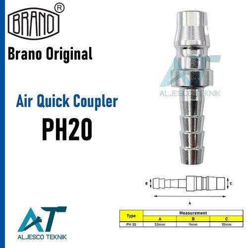 Jual BRANO PH20 PH QUICK COUPLER ANGIN SELANG 5/16 INCH PLUG SELANG - Kota Tangerang - Aljesco ...